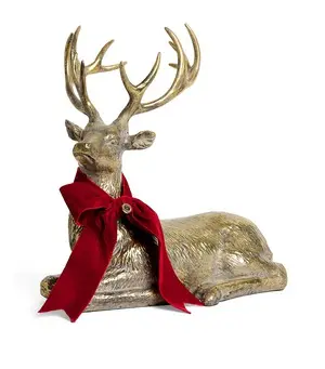 Harrods Laying Stag Table Ornament - Gold