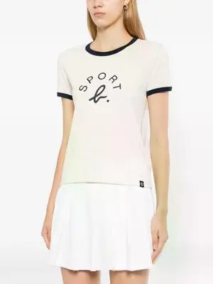 AGNES B. Logo-print Crewneck T-shirt - Neutrals