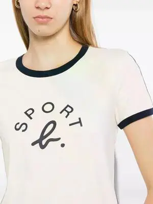AGNES B. Logo-print Crewneck T-shirt - Neutrals