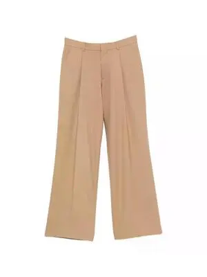 Sandro Pleated Wide-leg Trousers - Brown