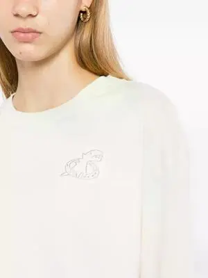 AGNES B. Logo-embroidered Crew Neck T-shirt