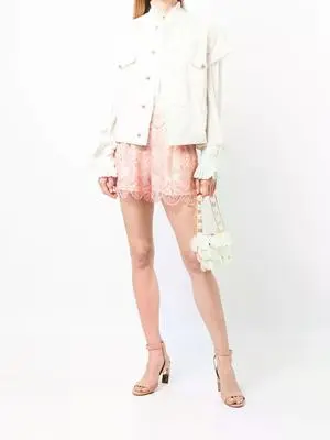 Shiatzy Chen Lace Embellished Tweed Jacket - Pink