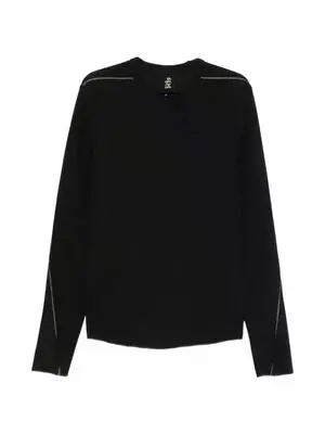 THOM KROM Contrast-stitch Long-sleeve T-shirt - Black