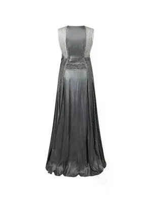 Alberta Ferretti V-neck Embroidered Maxi Dress