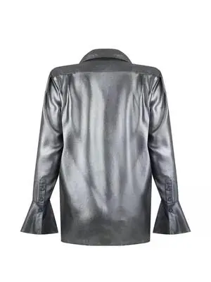 Alberta Ferretti Metallic-effect Long-sleeved Shirt