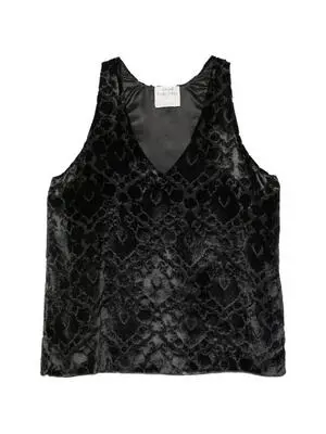 FORTE_FORTE Devoré-effect Sleeveless Top