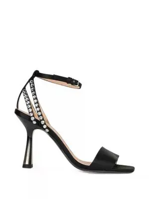 Alberta Ferretti Crystal-embellished Ankle-strap Sandals - Black