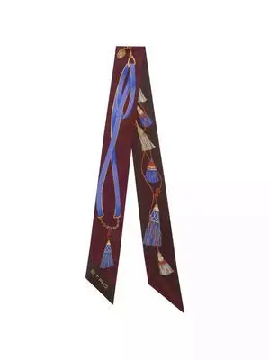 Etro Tassel-print Silk Scarf - Red