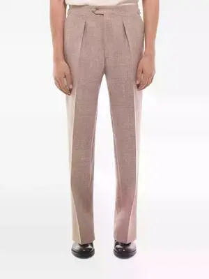 FURSAC Herringbone-pattern Wool Trousers