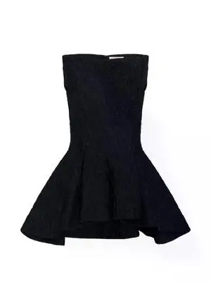 ROKSANDA Axo Cloqué Peplum Top - Black