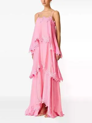 ELLIATT Lace-trim Tiered Maxi Dress