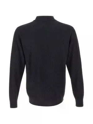 FILIPPO DE LAURENTIIS Herringbone-knit Mock Neck Sweater