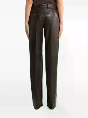 Etro Leather Trousers With Stud Embellishments