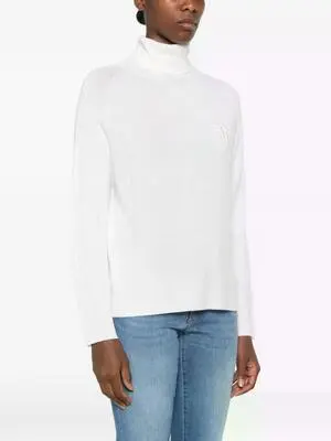ERMANNO FIRENZE Embroidered Logo Roll Neck Sweater