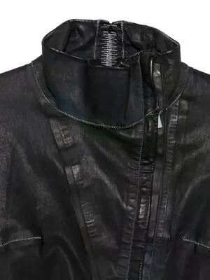 ISAAC SELLAM EXPERIENCE High-neck Leather Jacket - Blue