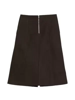 Studio Nicholson Darc Front-zip A-line Midi Skirt - Brown