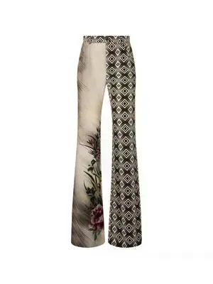 Alberta Ferretti Geometric-print Trousers - Neutrals
