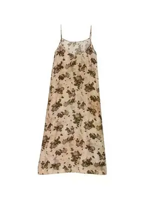 UMA WANG Floral-print Slip Dress - Neutrals