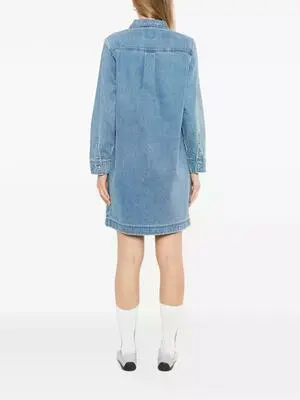 AGNES B. Logo-embroidered Dress - Blue