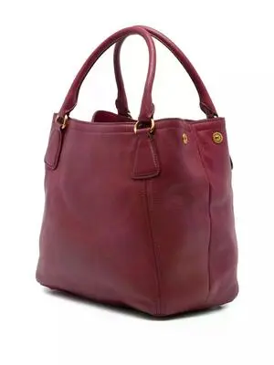 Prada 2013-2026 Vitello Daino Open Convertible Tote Satchel - Red