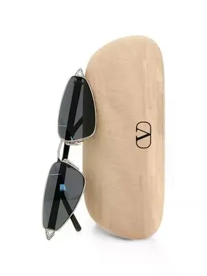 Valentino Garavani Crystal-embellished Geometric-frame Sunglasses