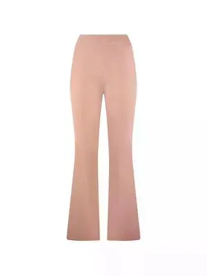 Alberta Ferretti Ribbed-waistband Trousers - Neutrals