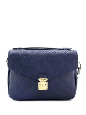 LOUIS VUITTON Monogram Empreinte Leather Pochette Metis Crossbody Bag - Blue