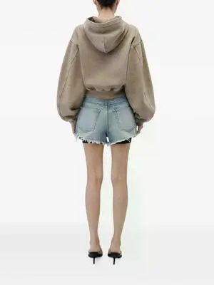 Alexander Wang Zip-up Hoodie W/ Allover Hotfix