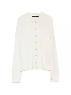 Seventy Fine Knit Collared Cardigan - Neutrals