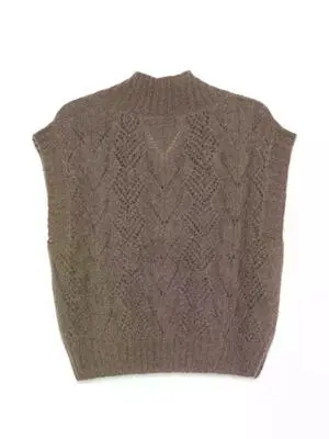 D.exterior Pointelle Knit V-neck Sleeveless Sweater