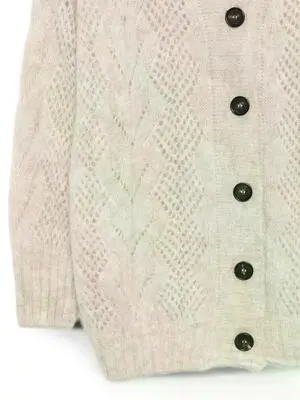 D.exterior Open-knit Button-up Cardigan