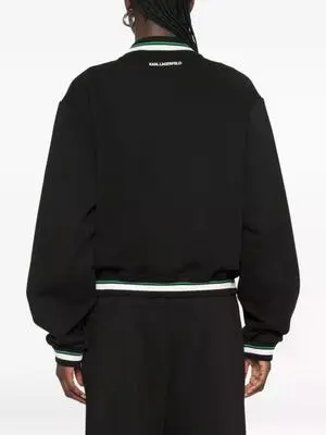 Karl Lagerfeld Striped Trim Bomber Jacket