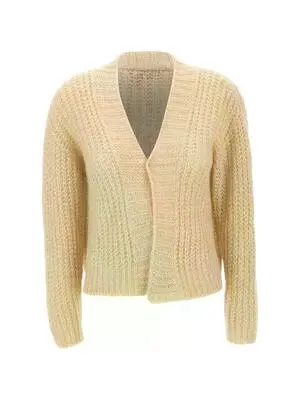 KAOS Sequined Open-knit Cardigan - Neutrals