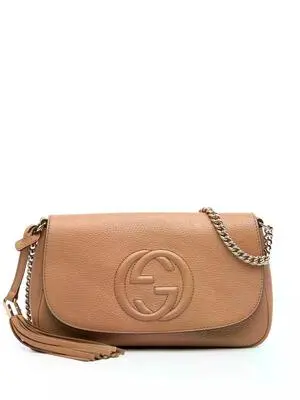 Gucci Soho Chain Flap Crossbody Bag - Brown