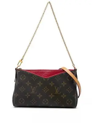 LOUIS VUITTON Monogram Pallas Clutch Satchel - Brown