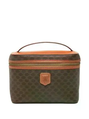 Celine 1994 Macadam Coated Canvas Vanity Bag - Brown