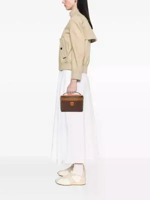 Celine 1994 Macadam Coated Canvas Vanity Bag - Brown