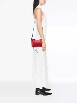 Balenciaga 2005-2026 Lambskin Motocross Classic Hip Crossbody Bag - Red
