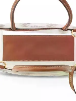 Miu Miu Leather Trimmed Embroidered Mesh Top Handle Bag Satchel