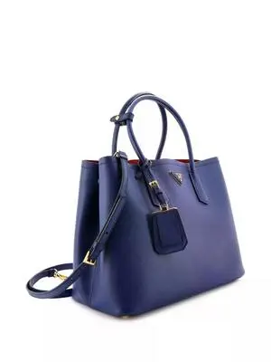 Prada Saffiano Leather Tote Bag - Blue