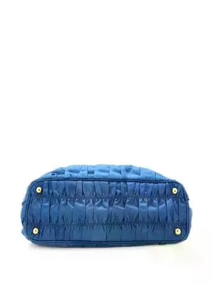 Prada Gaufre Convertible Leather And Tessuto Tote Bag