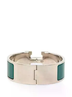 Hermès 2000-2026 Wide Enamel Clic Clac H Bracelet Pm Costume Bracelet - Green