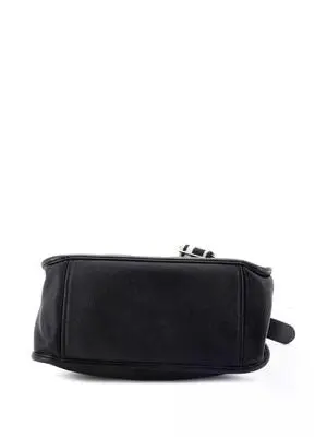 Prada Logo Strap Leather Medium Hobo Bag - Black