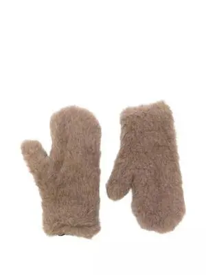 Max Mara Teddy Mittens - Brown