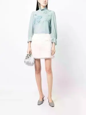 Shiatzy Chen Floral Appliqué Blouse