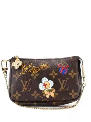 LOUIS VUITTON Vivienne Xmas Monogram Canvas Mini Clutch Bag - Brown