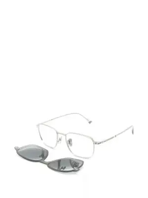 SNOB Square-frame Magnetic-clip Glasses - Grey
