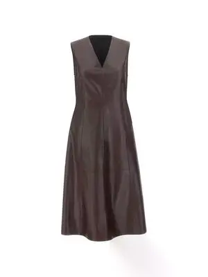 ELENA MIRÒ V-neck Sleeveless Midi Dress - Red