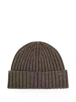 Paul & Shark Ribbed-knit Beanie Hat - Brown