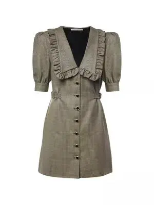 Alessandra Rich Ruffled-detail Checked Mini Dress